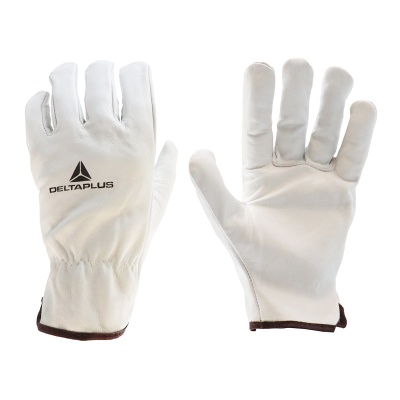 Delta Plus Grey Cowhide Leather Grain FBN49 Gloves