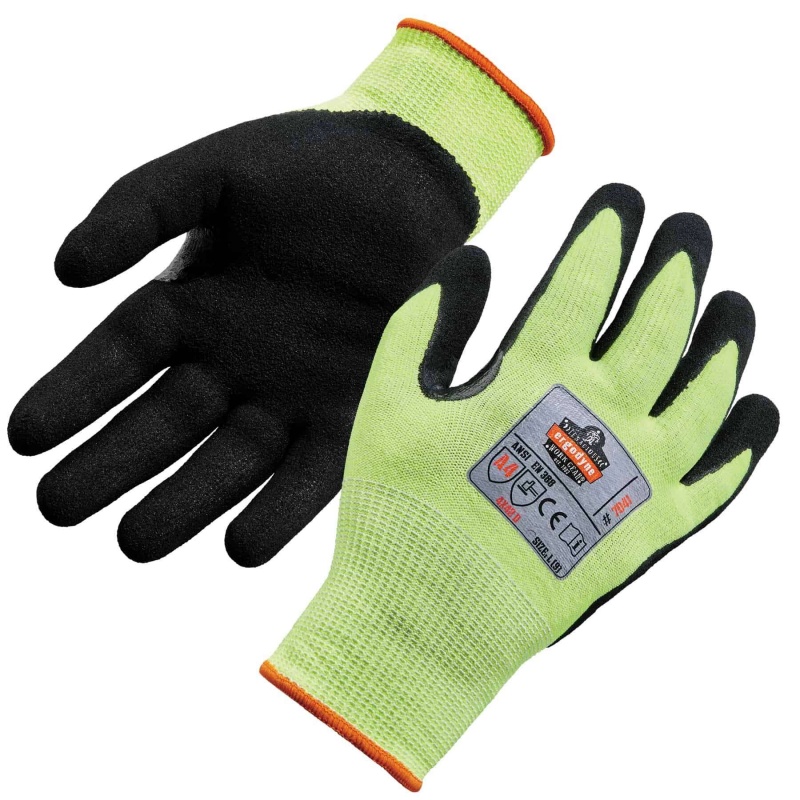 Ergodyne ProFlex 7041 Hi-Vis Nitrile Dipped Cut-Resistant Gloves