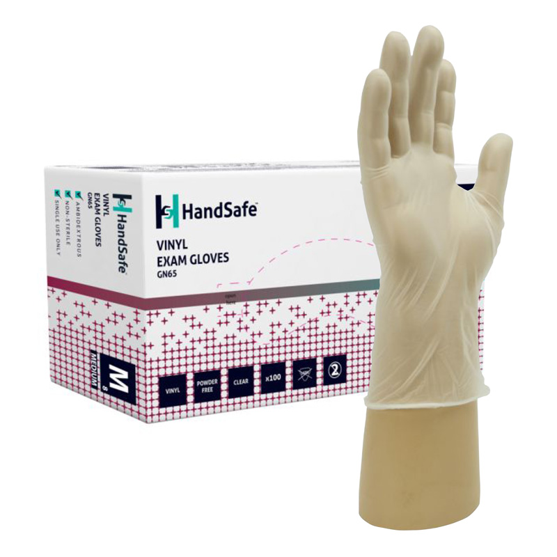 Hand Safe GN65 Powder-Free Vinyl Disposable Gloves
