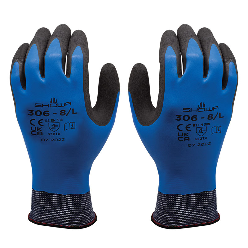 Showa 306 Fully Coated Latex Grip Gloves Showa 306 Fully Coated Latex Grip Gloves