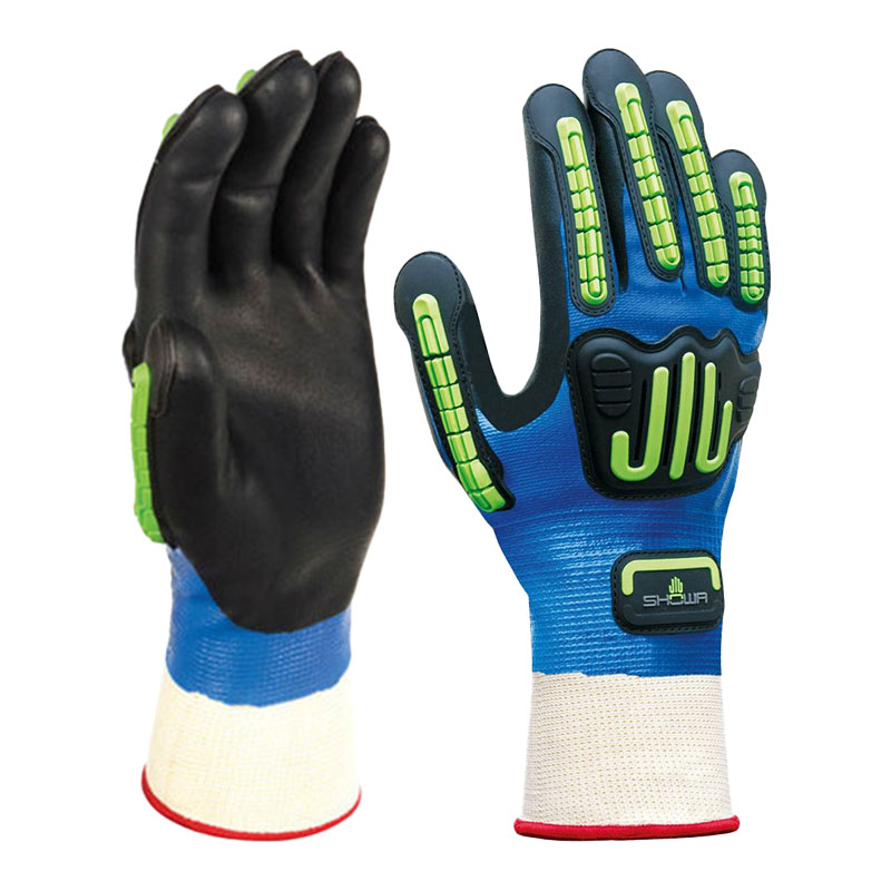 Showa 377-IP Nitrile Foam Hi-Vis Anti-Impact Gloves