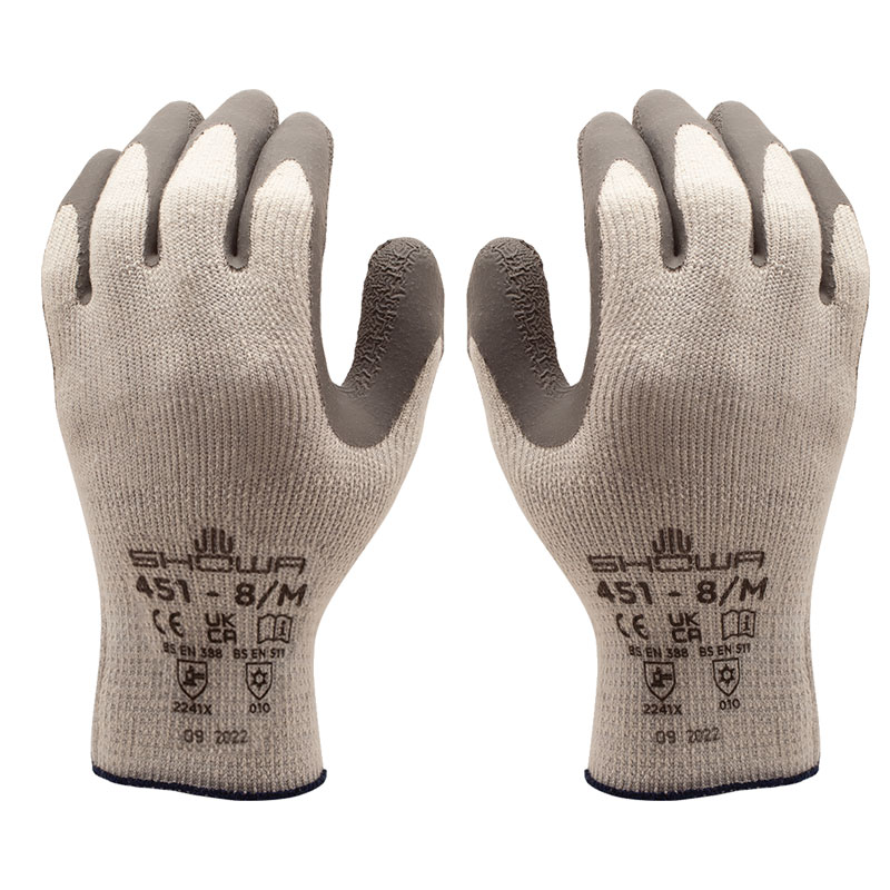 Showa 451 Grey Thermal Latex-Coated Safety Gloves Showa 451 Grey Thermal Latex-Coated Safety Gloves