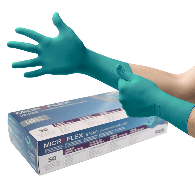 Ansell Microflex 93-260 Chemical-Resistant Disposable Nitrile-Neoprene ...