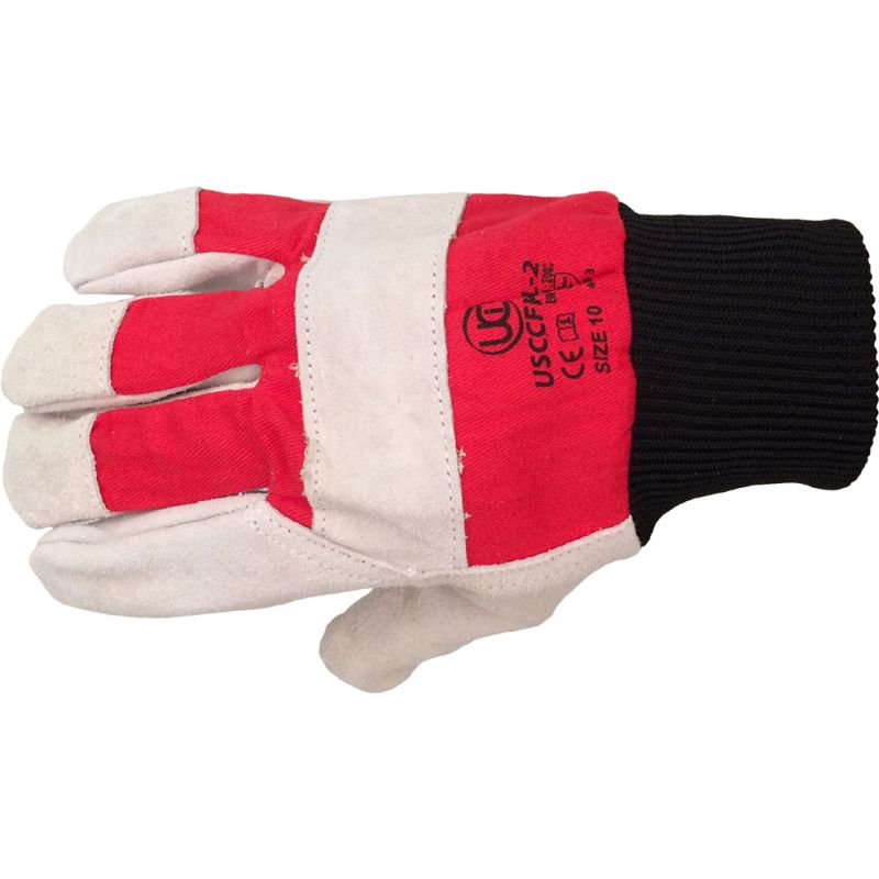 Premium Leather USCCFKL-2 Rigger Handling Gloves with Red Drill Backing