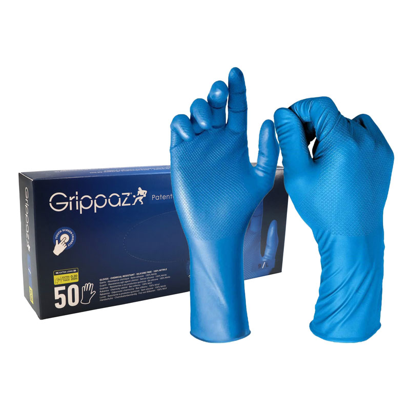 Grippaz 308 Strong Blue Fish-Scale Grip Disposable Gloves