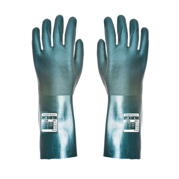 Portwest 35cm Chemical-Resistant PVC Gauntlets A835GN