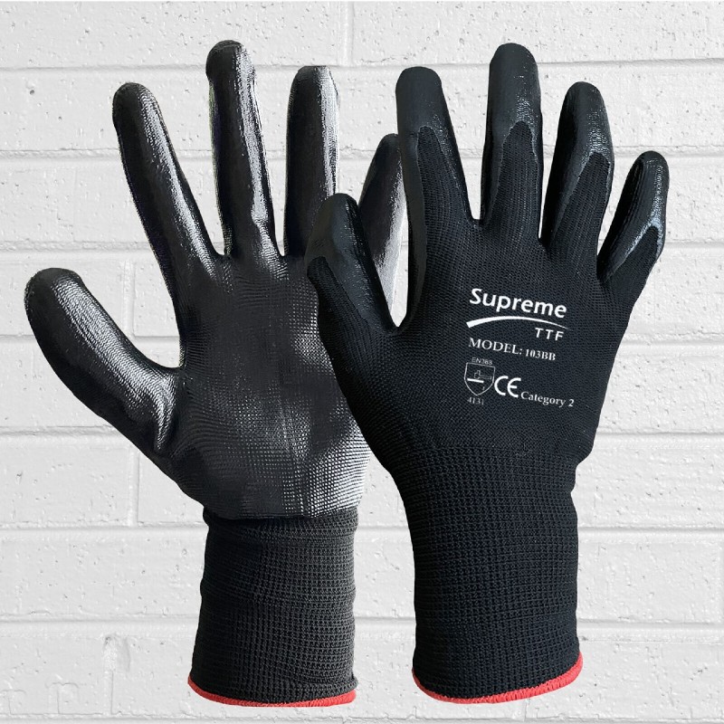 Supreme TTF 103BB Black Nitrile Gloves